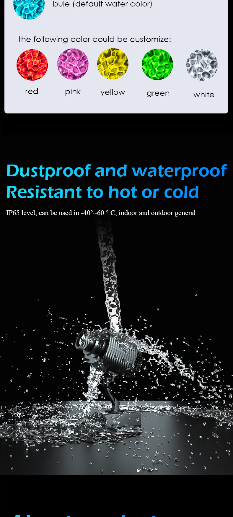 LED ocean water waving lamp high power projection lamp dynamic water ...